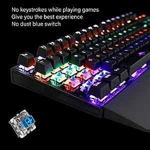Hosi Blue Switch Mechanical Keyboard, 87-Key Gaming Keyboard RGB Cool Looking for a Gaming Room for The Office