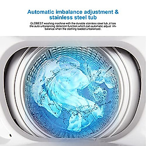 Portable Washing Machine, Full-Automatic Washer Compact Laundry Machine and Dryer Combo, Built-in Pump Drain, 6.6lbs Capacity, LED Display, ideal Laundry for Dorm, Apartment, RV