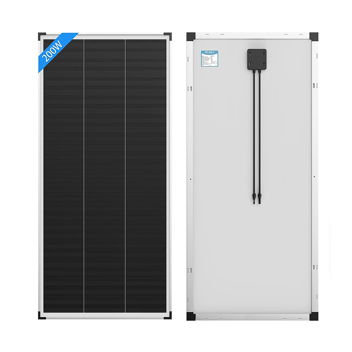Alrska 200 Watt Solar Panel Kit + 7Pcs Solar Panel ABS Bracket+30A Mppt Solar Charge Controller