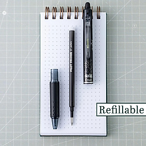 PILOT FriXion Clicker Erasable, Refillable & Retractable Gel Ink Pens, Fine Point, Black Ink, 3-Pack (31464)