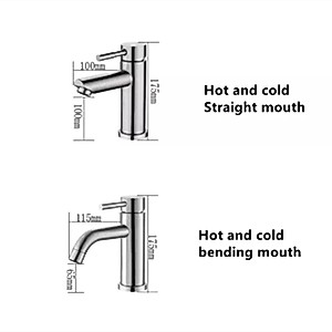 Faucet Basin Faucet Bathroom Sink Faucets Parts Basin Mixer with Hand Modern Lavatory Sink Hot Cold Faucet for Kitchen Bath Basin Tools (Color : Bend Dual Hole)