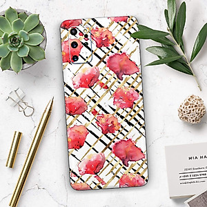 DesignSkinz Karamfila Watercolo Poppies V25 Protective Vinyl Decal Wrap Skin Cover Compatible with The Samsung Galaxy S20 (Screen Trim & Back Glass Skin)