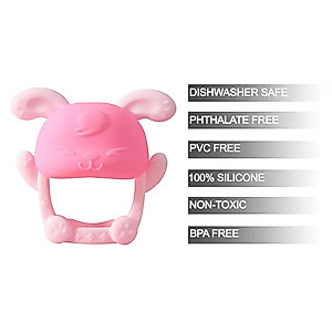 PandaEar Baby Teether and Mitten 2 Pack, Baby Chew Toys for Sucking Needs, Pain Relief, Protection Glove, Stimulating Teether, Hand Pacifier for Breast Feeding Babies 0-12 Months