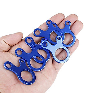 20pcs Tent Guy Lines Tensioners Ultralight Aluminium Alloy Rope Guylines Adjuster 3Hole Quick Knot Tent Cord Runner Fastener Wind Rope Buckle for Camping Hiking Backpacking Outdoor Activity (Blue)