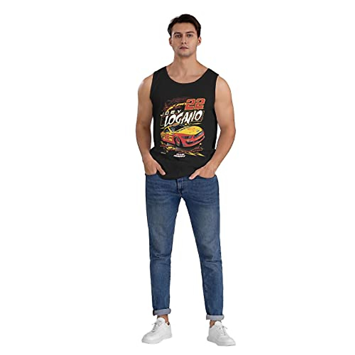 ASFRSH Joey Logano 22 Men Sleeveless Garment Sport T-Shirt Athletic Undershirt Tank Top Shirt Quick Dry Men's Tee Black