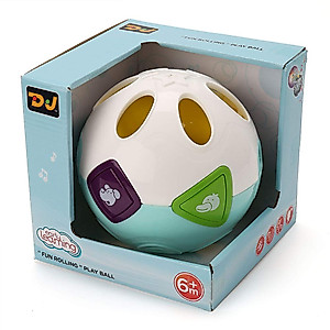 LotFancy Baby Musical Toy, Interactive Crawling Baby Ball Toy with Flashlight and Melody Sounds, Joyful Baby Rattle Toys for Kids, Newborn Baby First, Battery Included