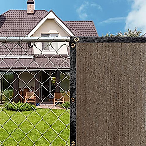 CIELO COLORIDO 5' x 50' Brown Fence Privacy Screen,Custom, with Bindings, Heavy Duty for Gardens,Backyard, Patio, Construction Project, Outdoor Events,Professional Manufacturer.