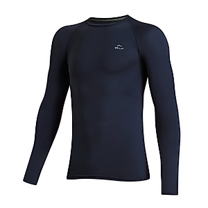 Willit Boys' Compression Shirts Youth Long Sleeve Football Undershirts Kids Baseball Quick Dry Baselayer Navy Blue L