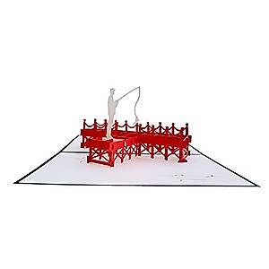 iGifts And Cards Fisherman 3D Pop Up Greeting Card - Happy Birthday Dad, Gone Fishing Retirement, Fathers Day Fishing, Thank You Fisherman, Get Well Grandpa, Son, Friend - 5x7