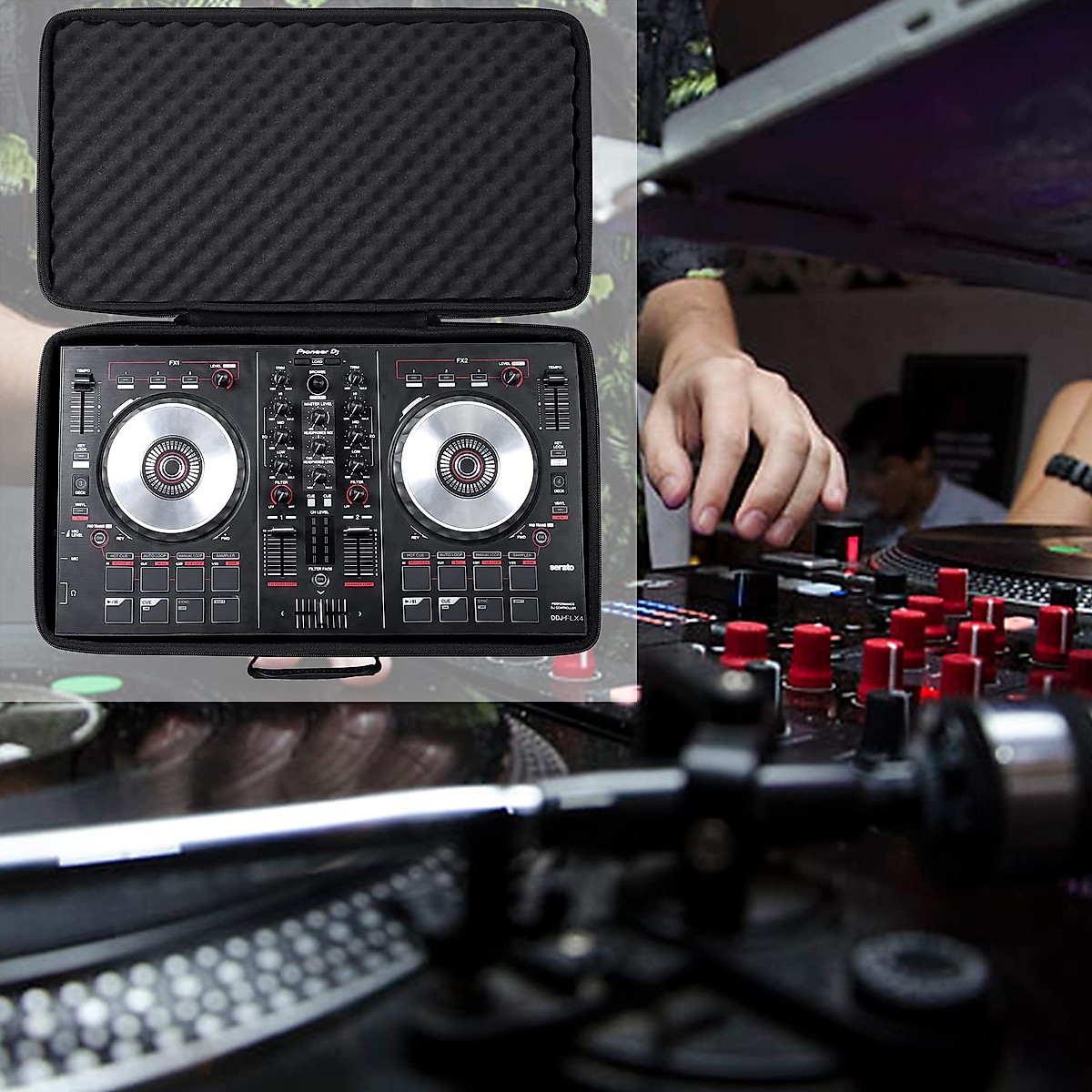 khanka Hard Travel Case Replacement for Pioneer PRO DJ (DDJ-FLX4) 2-deck Rekordbox Pioneer Smart DJ Controller