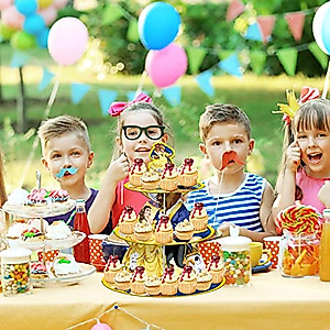 XFYCUTE Beauty and The Beast Party Supplies-Beauty and The Beast 3 Tier Cupcake Stand Birthday Dessert Display Stand for Kid's Birthday Party Decoration