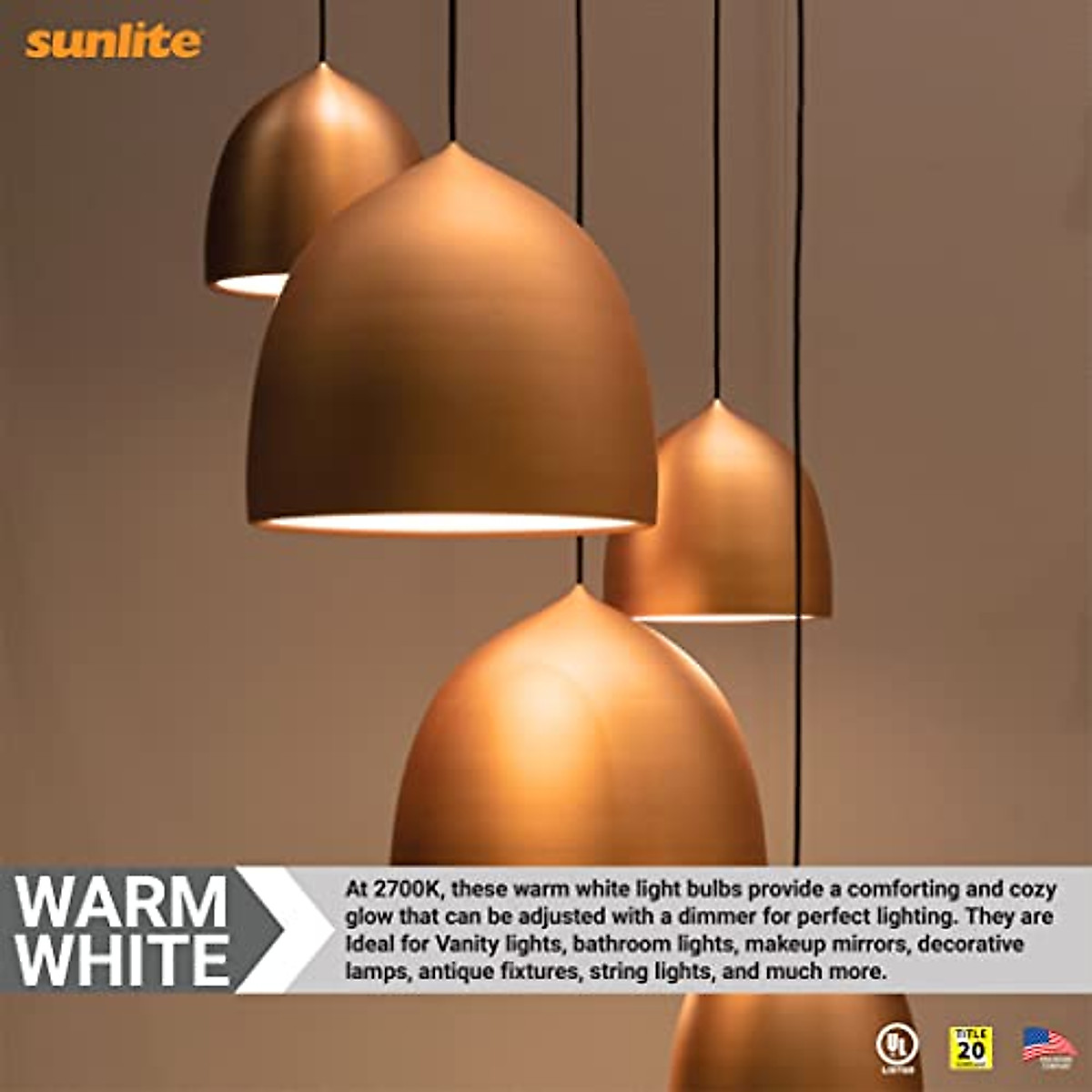 Sunlite 41696 LED G25 Edison Globe Light Bulb, 8.5 Watts (100W=), Medium E26 Base, 800 Lumens, Dimmable, Clear Glass, Antique Long Filament, 90 CRI, Title-20 Compliant, 2700K Soft White, 4 Count