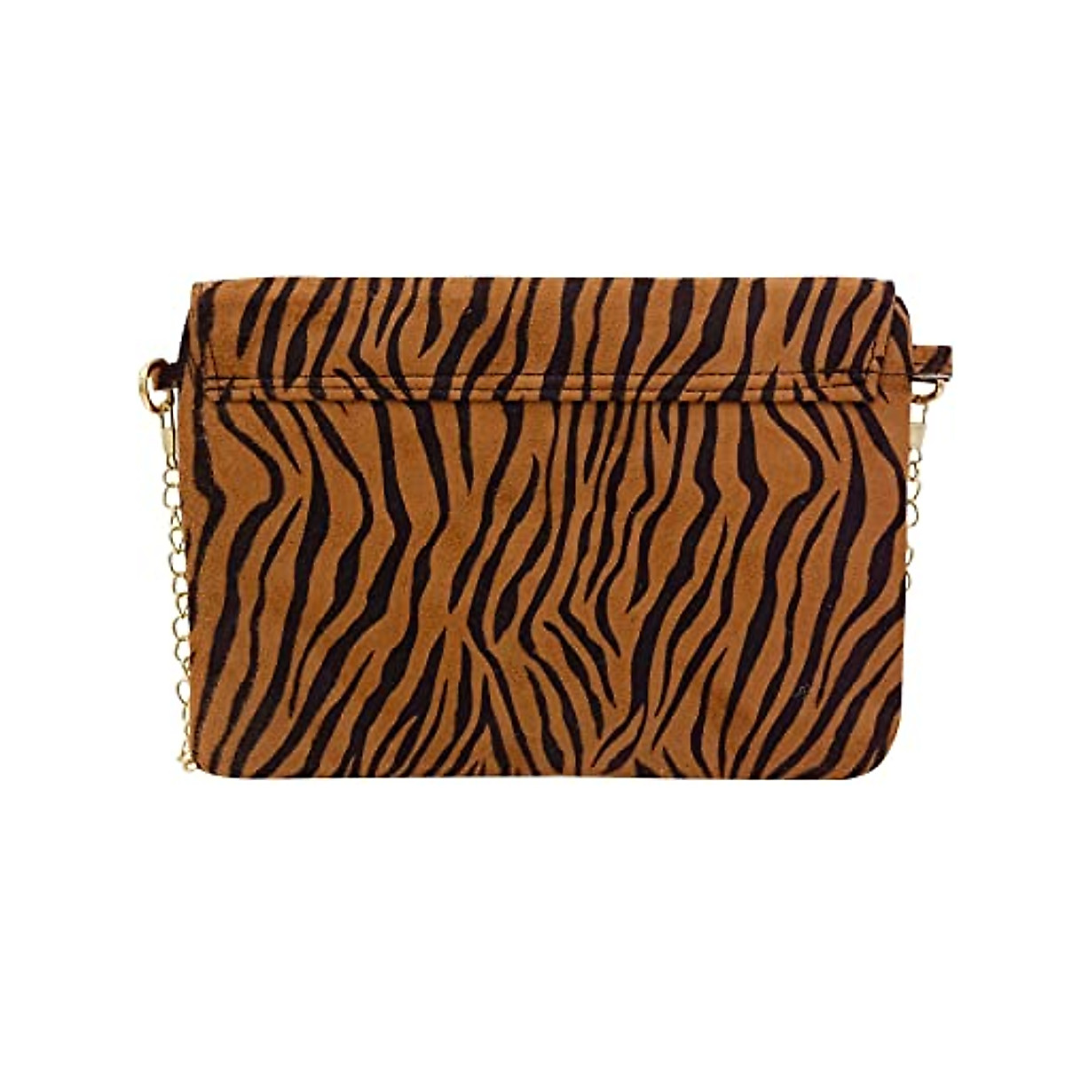 Crossbody Bag Envelope Bags PU Magnetic Snap Animal Pattern Women Clutch Handbags Brown Zebra Pattern