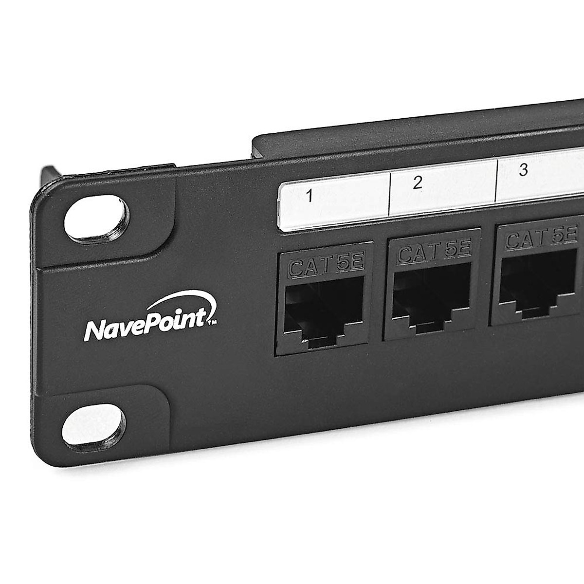 NavePoint 24-Port CAT6 UTP Patch Panel 1U with Keystones, Black