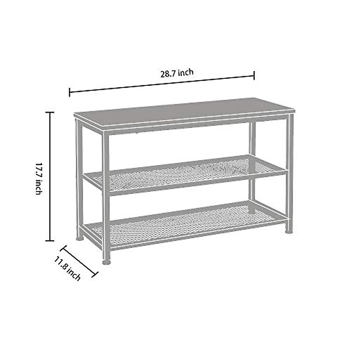 AZL1 Life Concept Shoe Bench, 3-Tier Shoe Rack, Placement Shelves with Seat for Entryway, Living Room and Hallway