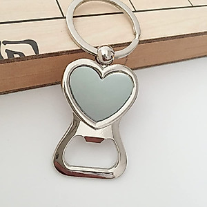 ARFUKA Bottle Opener Keychain Portable Beer Bottle Opener Key Chain Heart Pendant Keyring Beverage Bottle Opener Key Ring Gift for Men and Women