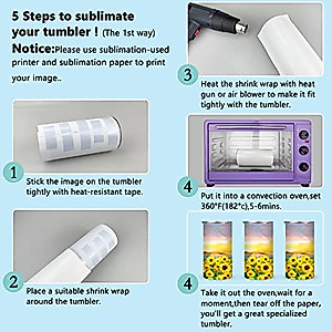 XccMe 12 oz Skinny Sublimation Blanks,Stainless Steel Straight Tumblers with Shrink Wrap Films,4 PACK Double Wall Vacuum Insulated Mugs for DIY Gift,Coffee,Tea,Beverages (White)