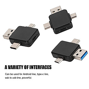 💕Romantic Valentine's Day💕 USB Adapter Type-c, Leftwei Compact Size Two in One Powerful Data Transmission USB Adapter, Data Transmission Adapter, Smart Phone for Type-C Device(Black)