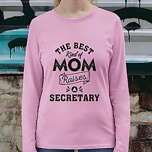 Mothers Day Gift for Busy Secretary Mom Who Raises the Best Kind White and Muticolor Unisex Long Sleeve T Shirt