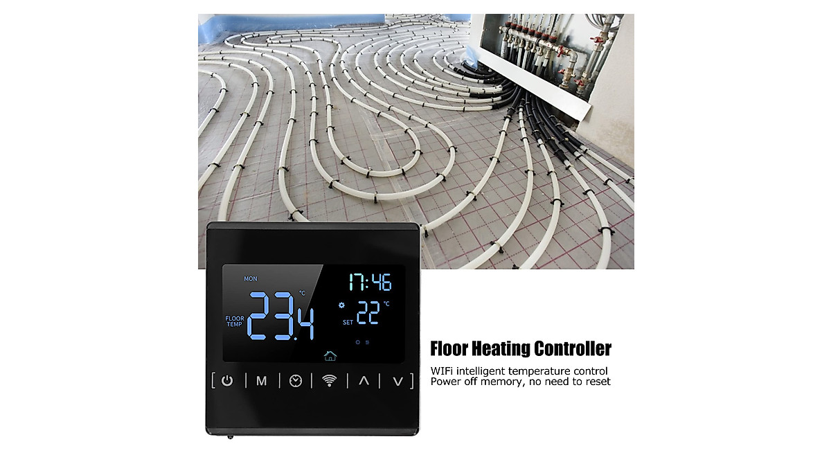 Floor Heating Controller with Touch Screen - Programmable WiFi Thermostat