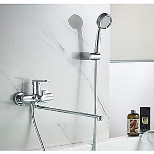Bathtub Faucet Brass Chrome Wall Mounted Bathtub Shower Mixer Tap Hot And Cold Water Faucet Bath Bathtub Faucets