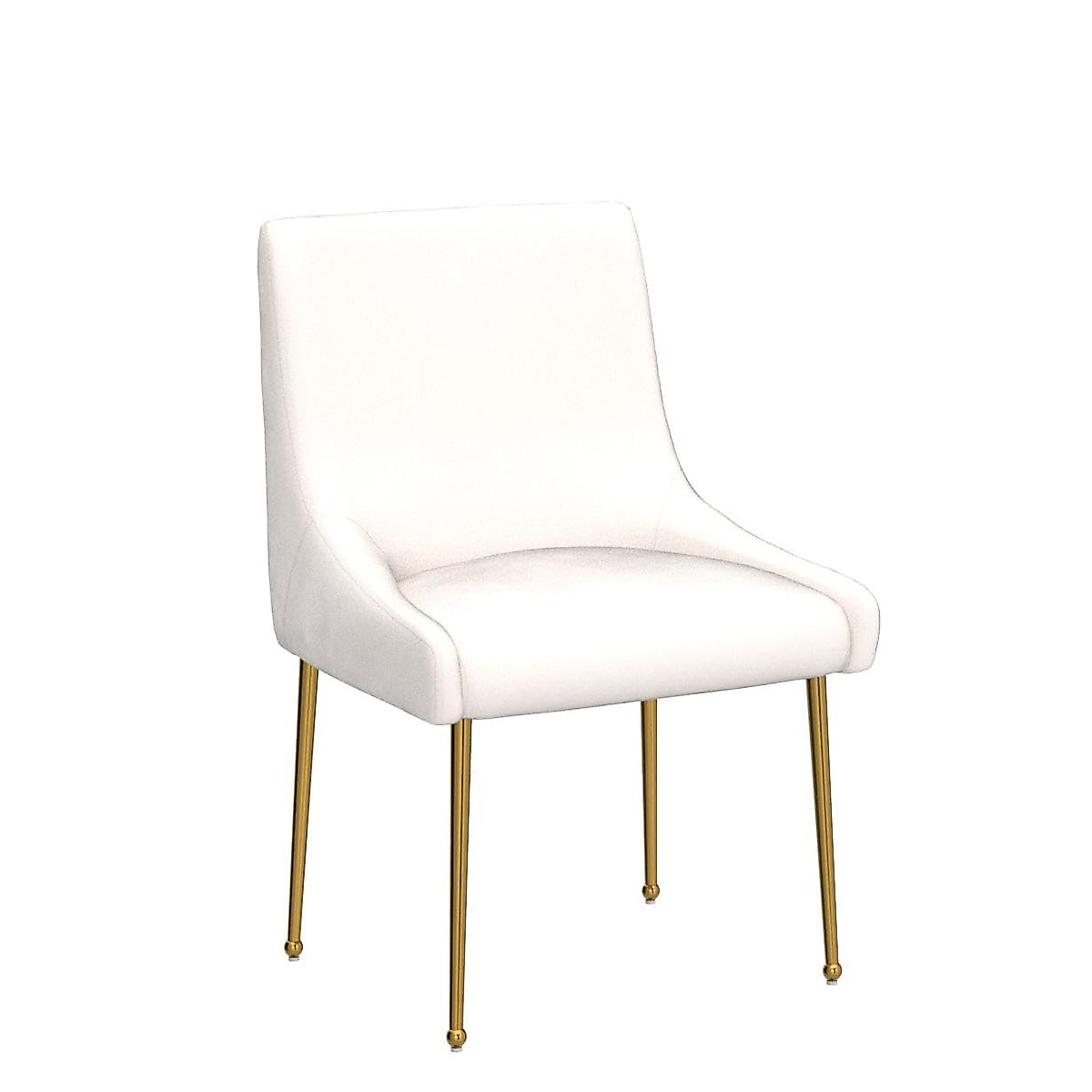 ZHENGHAO Velvet Dining Chairs Set of 6, Modern Accent Kitchen Chairs with Gold Legs Upholstered Guest Chairs for Living Room/Kitchen/Restaurant, White