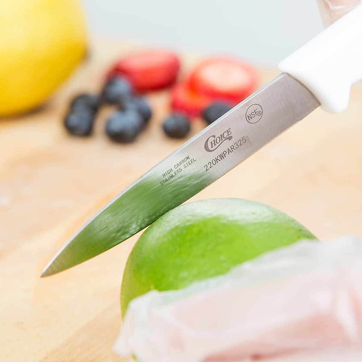 Paring Knives Set Of 3 White Handle 3.25 inch Paring Dishwasher Safe Fruit Choice Pairing Knife, Small Piece Kitchen knive pack sharp professional pairing knive pack, kiwi knife, mini