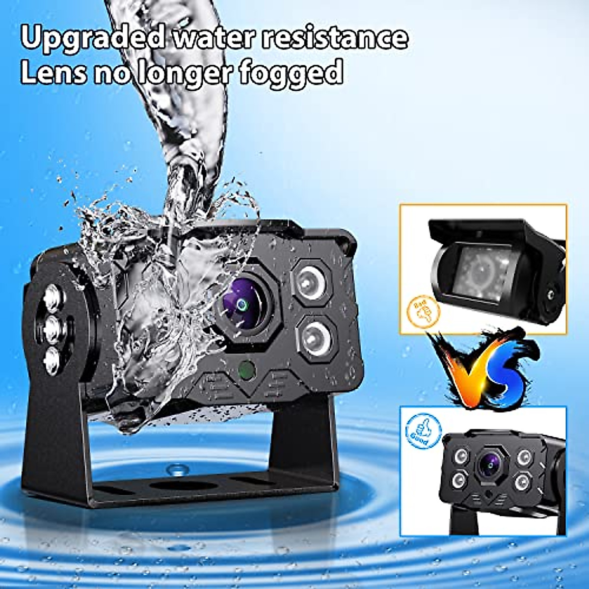 eRapta 1080p Backup Camera System Kit,7'' Reversing Monitor with IP69 Waterproof Wired Backup Camera for RV Truck/Trailer/Tractor /Box Truck Y0202