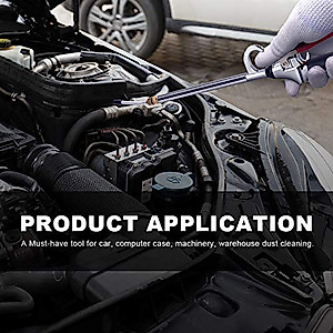 High Volume Powerful Air Blow Gun with Extensible Air Flow Nozzle, Pneumatic Air Compressor Accessories Blower Tool, Maximum Extended to 26 Inch Blower Gun with Anti-slip Rubber Coated Metal Handle