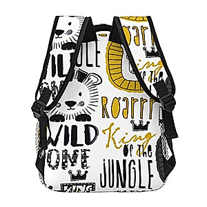 Juoritu Wild King Lion Backpacks, Laptop Backpacks for Travel Work Gifts, Lightweight Bookbags for Men and Women