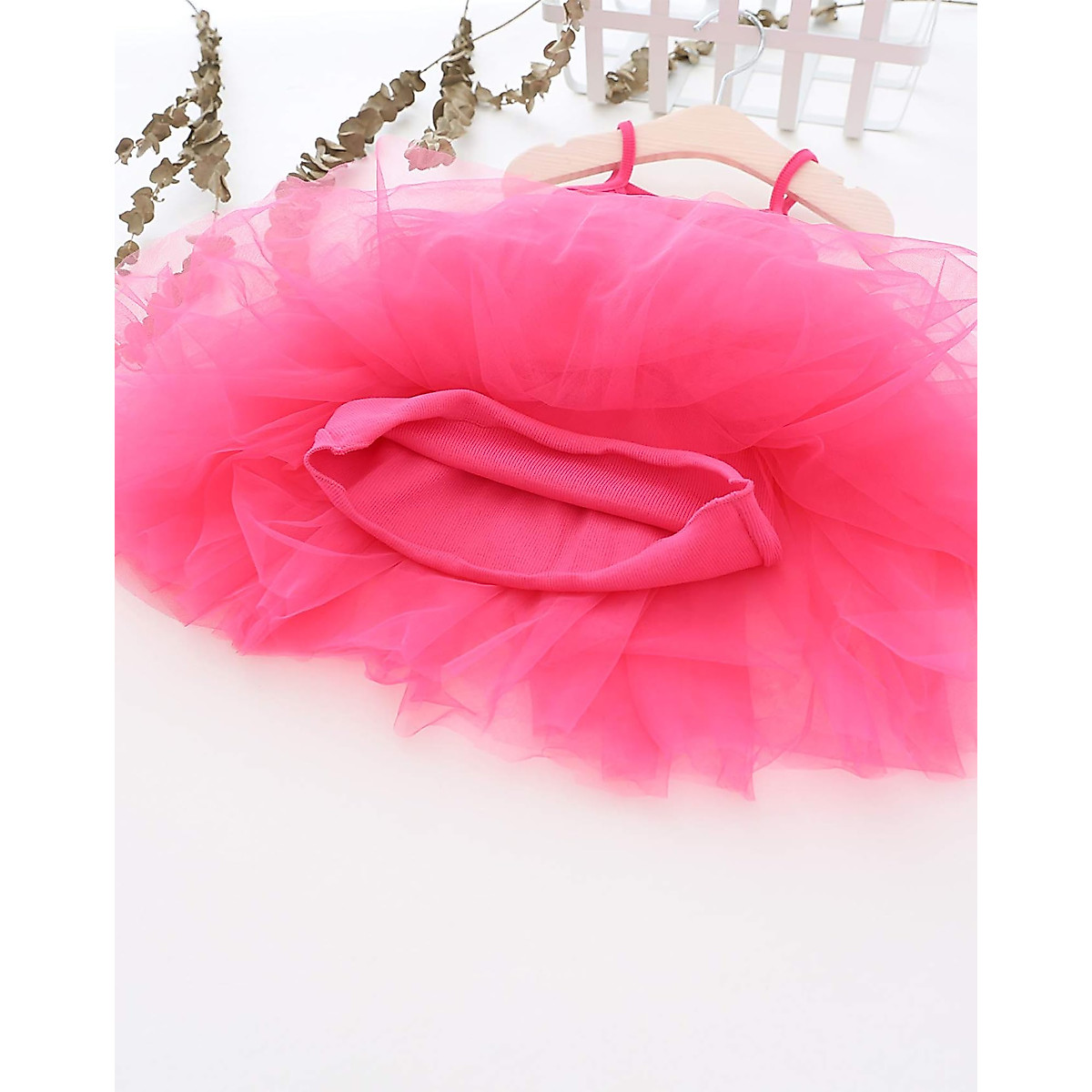 XUNYU Baby Girls Tulle Dresses Toddler Infant Tutu Dress Cotton 6 Months-7 Year Princess Birthday Sundress Rose
