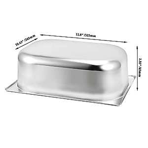 JAPCHET 3 PCS 1/2 Size x 2-1/2 Inch Steam Table Chafer Pans, Half Size Steam Table Pan, Stainless Steel Hotel Pan for Buffet, Restaurants, Catering
