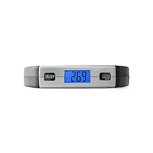 Eat Smart SmartGrip Portable Instant Read Digital Handheld Luggage Scale, Compact, Easy to Read, Lightweight, Durable, High 110 lb Capacity, Battery Included, Silver