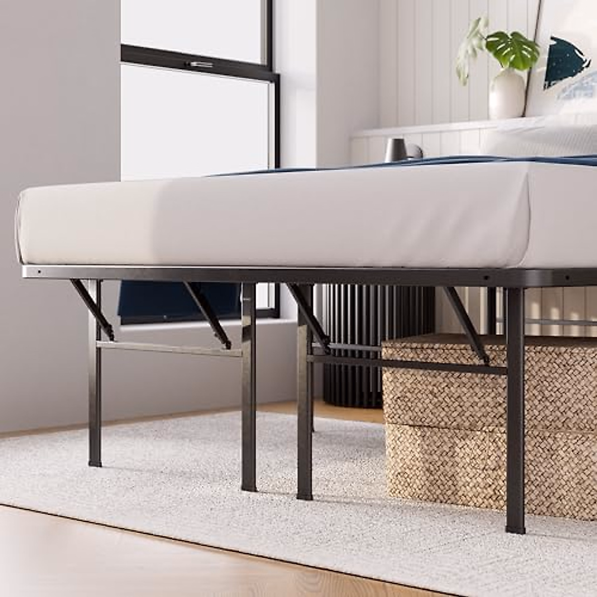 ZINUS SmartBase Heavy Duty Mattress Foundation, 18 Inch Metal Platform Bed Frame, No Box Spring Needed, Sturdy Steel Frame, Underbed Storage, King