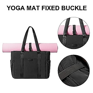 CLUCI Tote Bag for Women Travel Shoulder Bag Middle Tote Handbags with Yoga Mat Buckle for Gym,Work