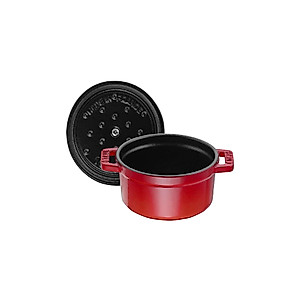 Staub Cast Iron 0.25-qt Mini Round Cocotte - Cherry, Made in France