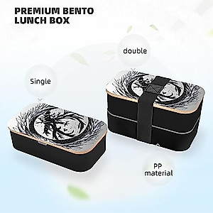 The Abstractionist Tree Adult Lunch Box, Bento Box, With Cutlery Set Of 3, 2 Compartments, Rectangular, Lunch Box For Adults