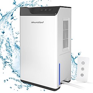 Dehumidifiers for Home - Kitette Dual Semiconductor Dehumidifier for Bathroom Basement Up to 540 sq.ft with 60oz Watertank, Dehumidifier with 1.5m Drain Hose