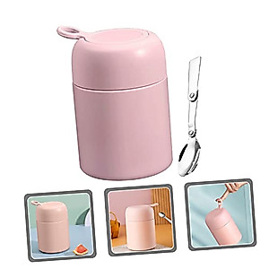 Yardwe Vacuum Flask Thermal Breakfast Cup Insulation Soup Cups Leakproof Soups Cup Pink Student 316 Stainless Steel Stew Pot Stainless Steel Small Insulation Barrels Breakfast Cups
