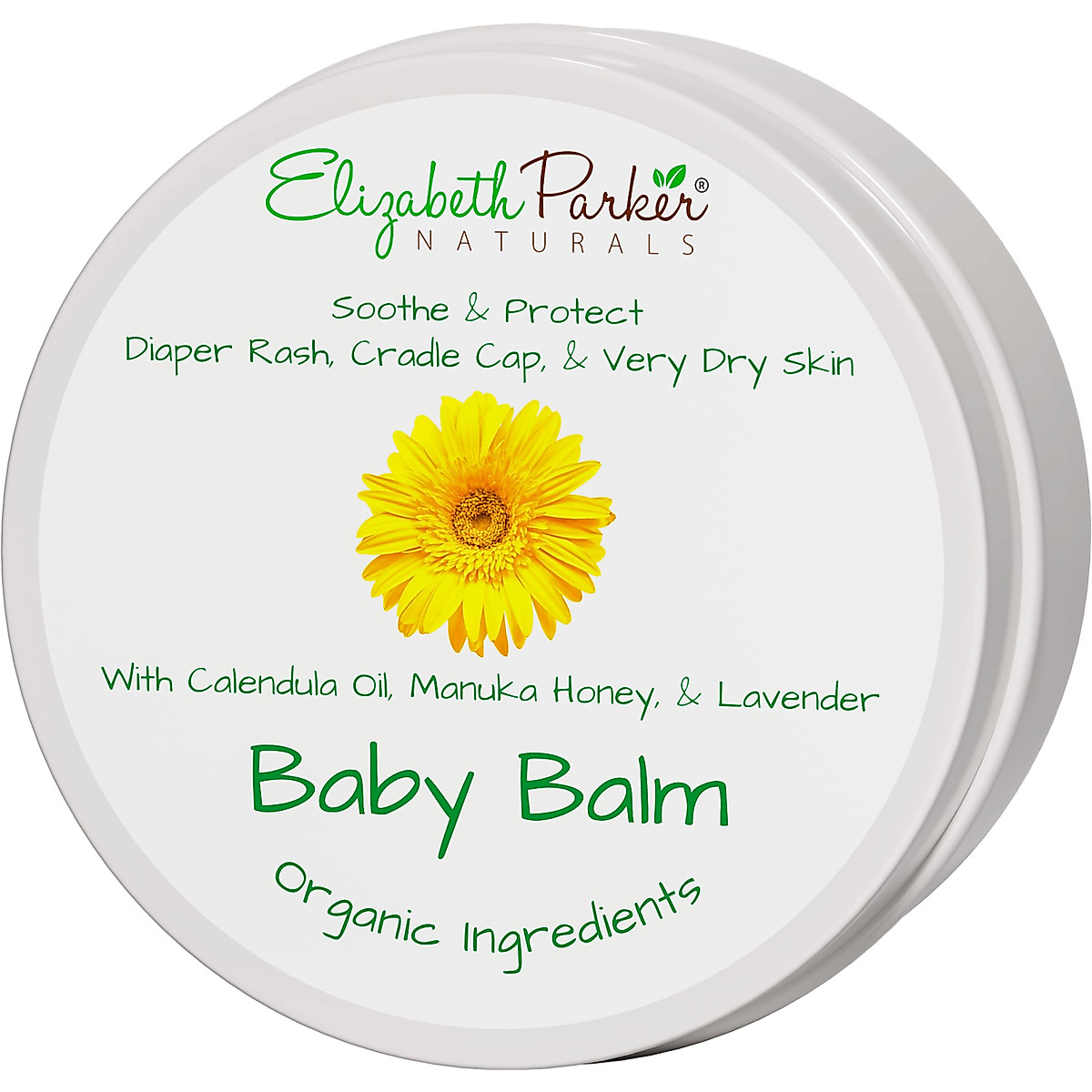 Organic Calendula Ointment Baby Rash Cream - Baby Eczema Cream, Cradle Cap Treatment, Diaper Rash Ointment, Baby Butt Cream - Calendula Oil, Manuka Honey, Lavender, and Coconut - Baby Skin Care (2oz)