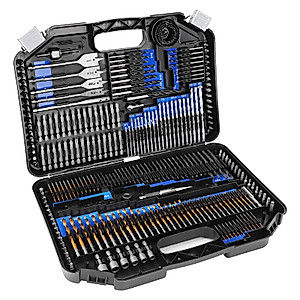 COMOWARE Drill Bit Set, 246 Pcs for Cordless Drill, Drill Driver Bit Set for Wood, Metal, Masonry, Cement and Screwdriver Bits Set Combo Kit