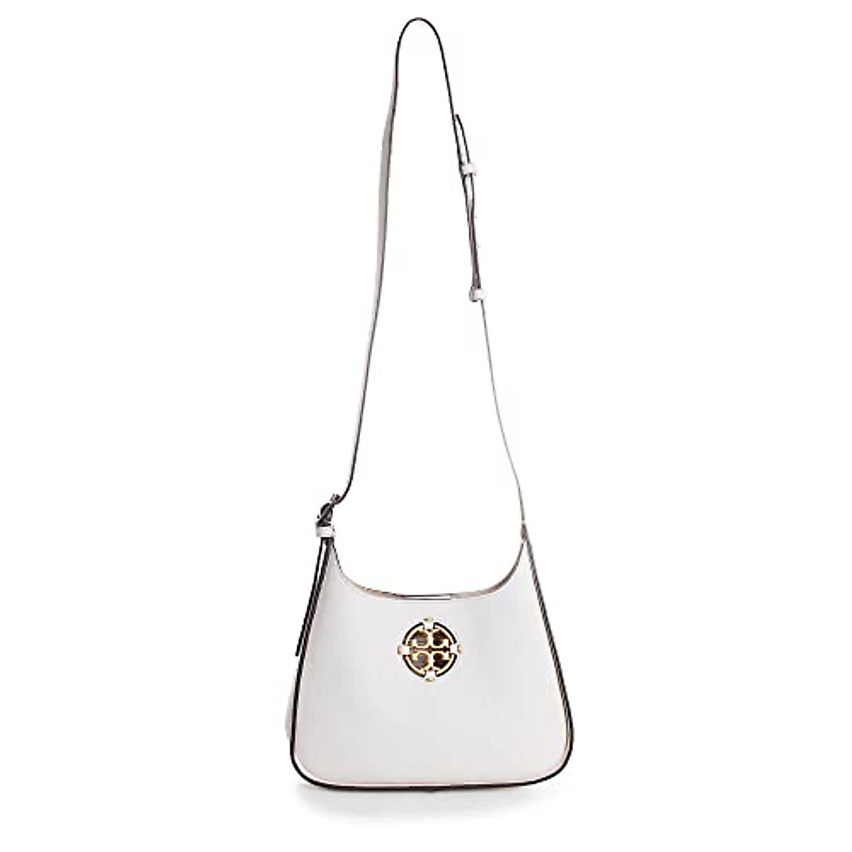 Tory Burch Womens Miller Pebbled Leather Shoulder Handbag Black Medium