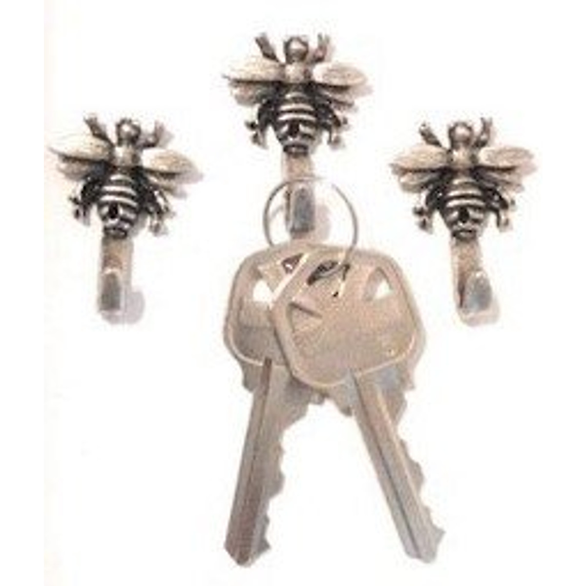 Norma Jean Designs Mini Metal Bumble Bee Hooks, Set of 3, Gold Finish