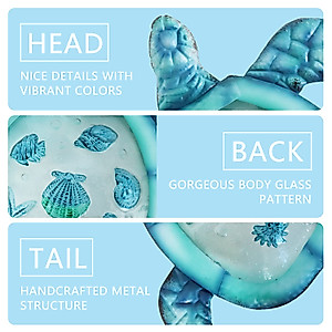 LIFFY 20Inch Metal Sea Turtle Wall Decor Hanging Wall Art Decorations for Beach Pool Patio Seametal