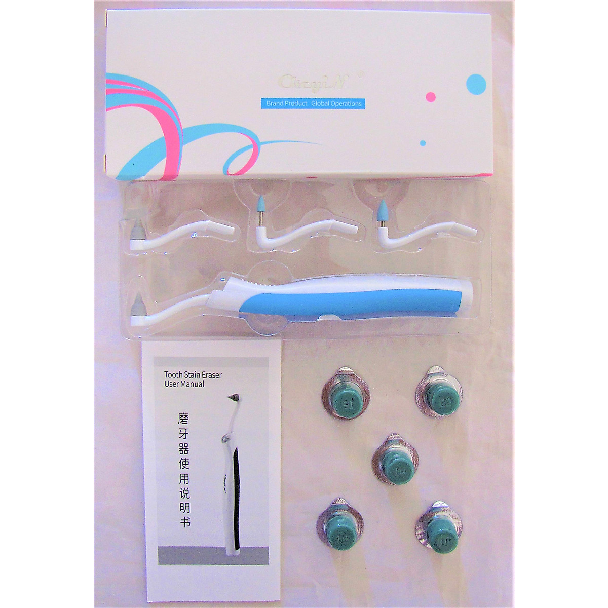 Ultra Sonic Tooth Polisher-Stain Eraser with polishing Paste to Clean Tartar and Plaque, Remove Stains Such as Coffee, Tea, cola, Tobacco and Polish Teeth with LED Light