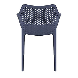 Compamia Air XL Outdoor Patio Dining Arm Chair in Dark Gray (Set of 2)