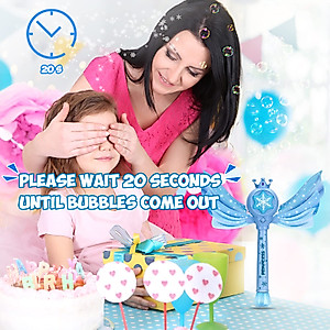 Bubble Machine for Kids, Automatic Electric Frozen Toys for Girls Princess Bubble Wand Maker Blower, Musical&Light Up Bubble Toys for Toddlers Outdoor, 3 4 5 6 7 8 Year Old Gifts