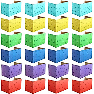 Eersida School Privacy Boards Cardboard Desk Dividers for Students Classroom Privacy Folders Study Carrels, Keep Eyes from Wandering During Tests, Reduce Distractions, 6 Colors (24)