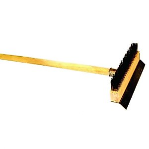 TrueCraftware – 37- inch Heavy Duty Pizza Oven Brush, Black Metal Wire Brush with Long Wooden Handle