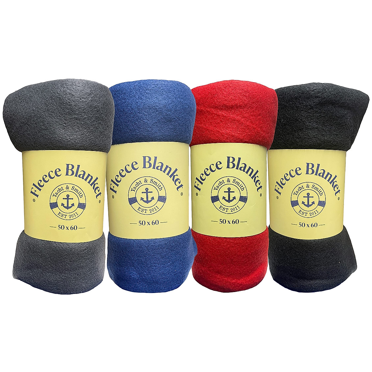 Yacht & Smith Soft Fleece Blankets 50 X 60, Lightweight, Cozy Warm Throws Dark Colorful Blanket Sofa Travel Outdoor, Wholesale